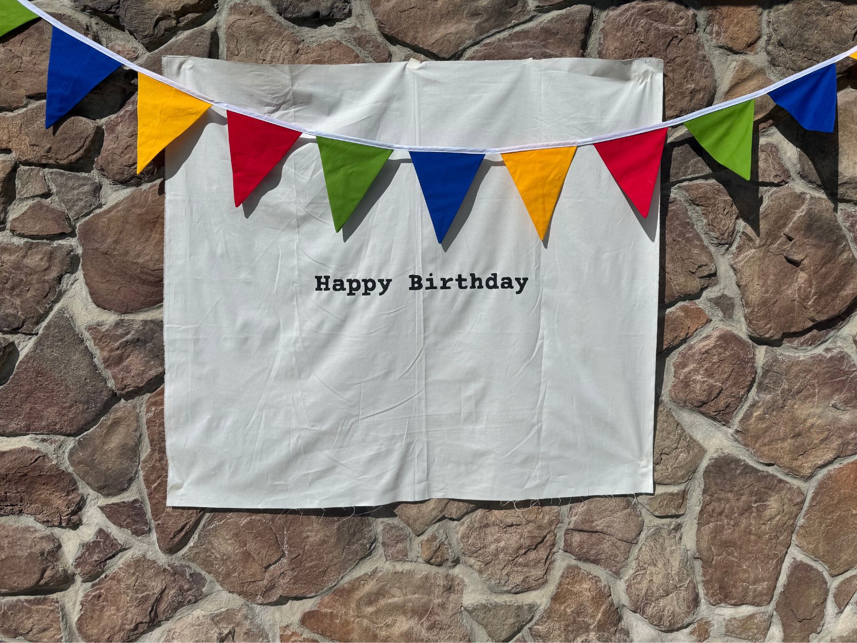 How to Make a Hand-Painted Linen Party Sign – Easy DIY Banner - Beaming ...